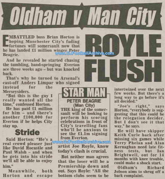 Beagrie Arrives – Gary James' Football Archive