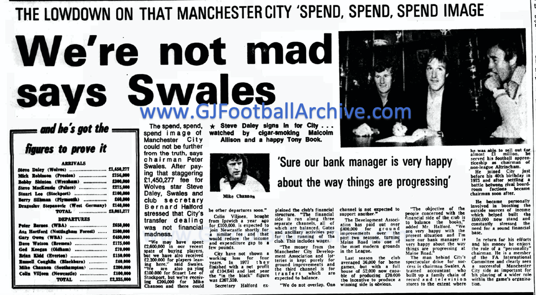 Film of Steve Daley’s First MCFC Goal – Gary James' Football Archive