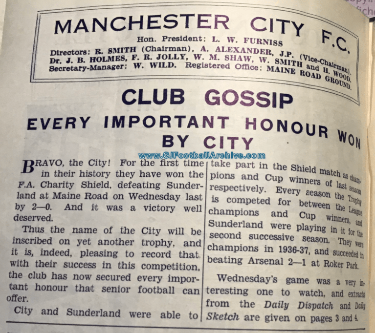 1937 Making History – Gary James' Football Archive
